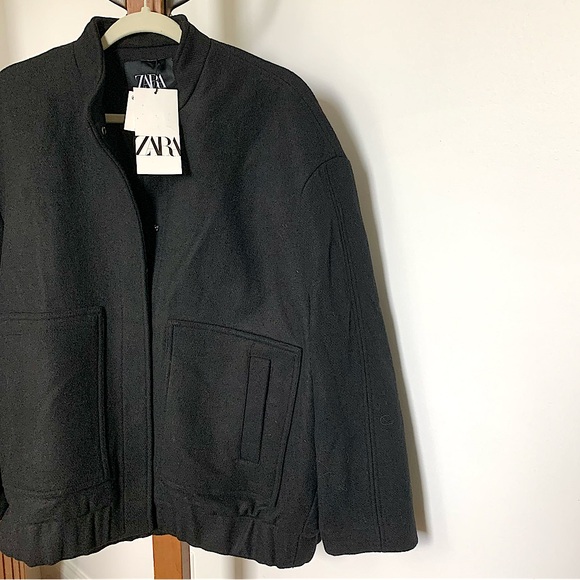 Zara | Jackets & Coats | Nwt Zara Oversized Wool Bomber Jacket | Poshmark